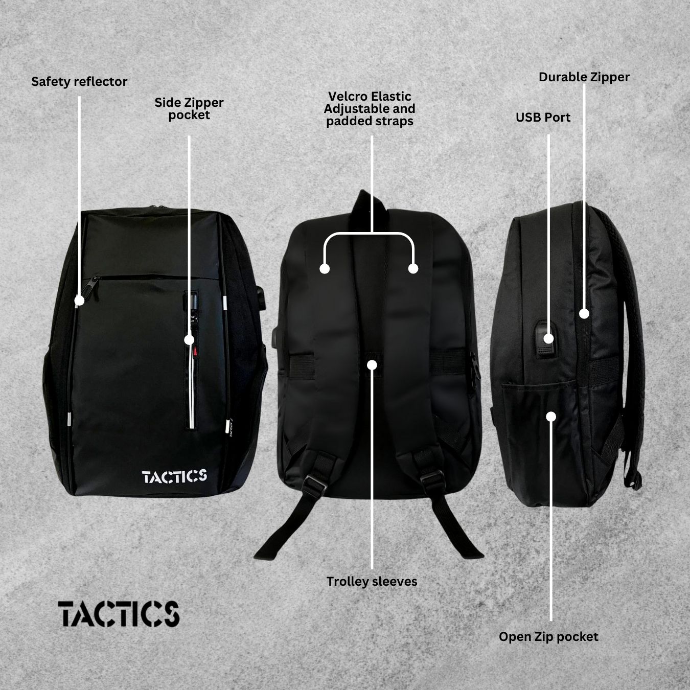 Tactics Rail 25L Openzip Backpack for Men Womens Backpack (E324 ...