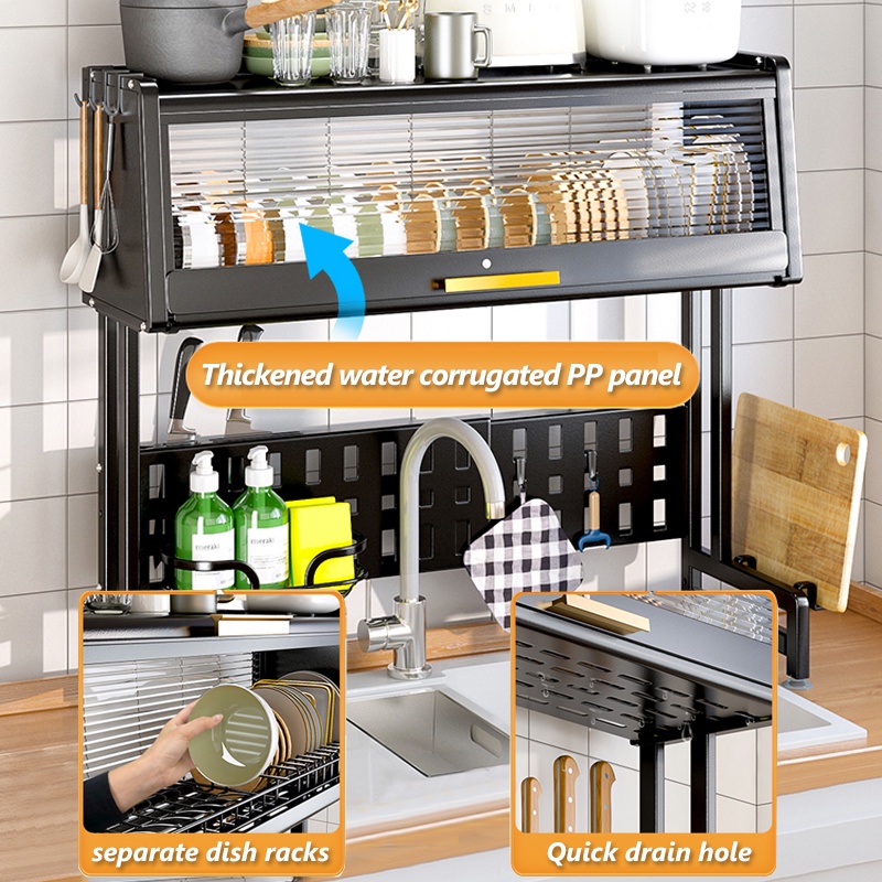 Metallic Dish Cabinet Rack Dish rack kitchen organizer Dish Drainer ...