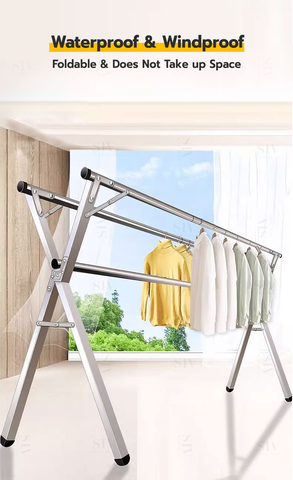 SIV 120-240cm Foldable Sampayan Indoor Outdoor Rack Stainless Steel ...