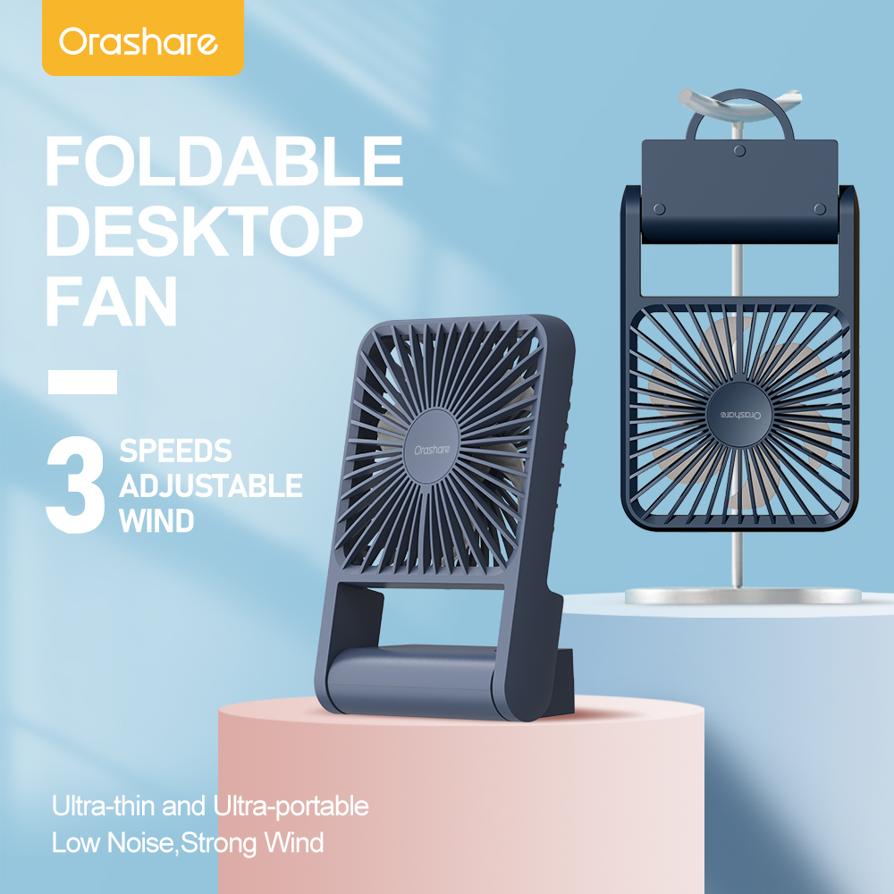 Orashare DF02 Portable Desk Fan Rechargeable Foldable Electric Fan 3 ...