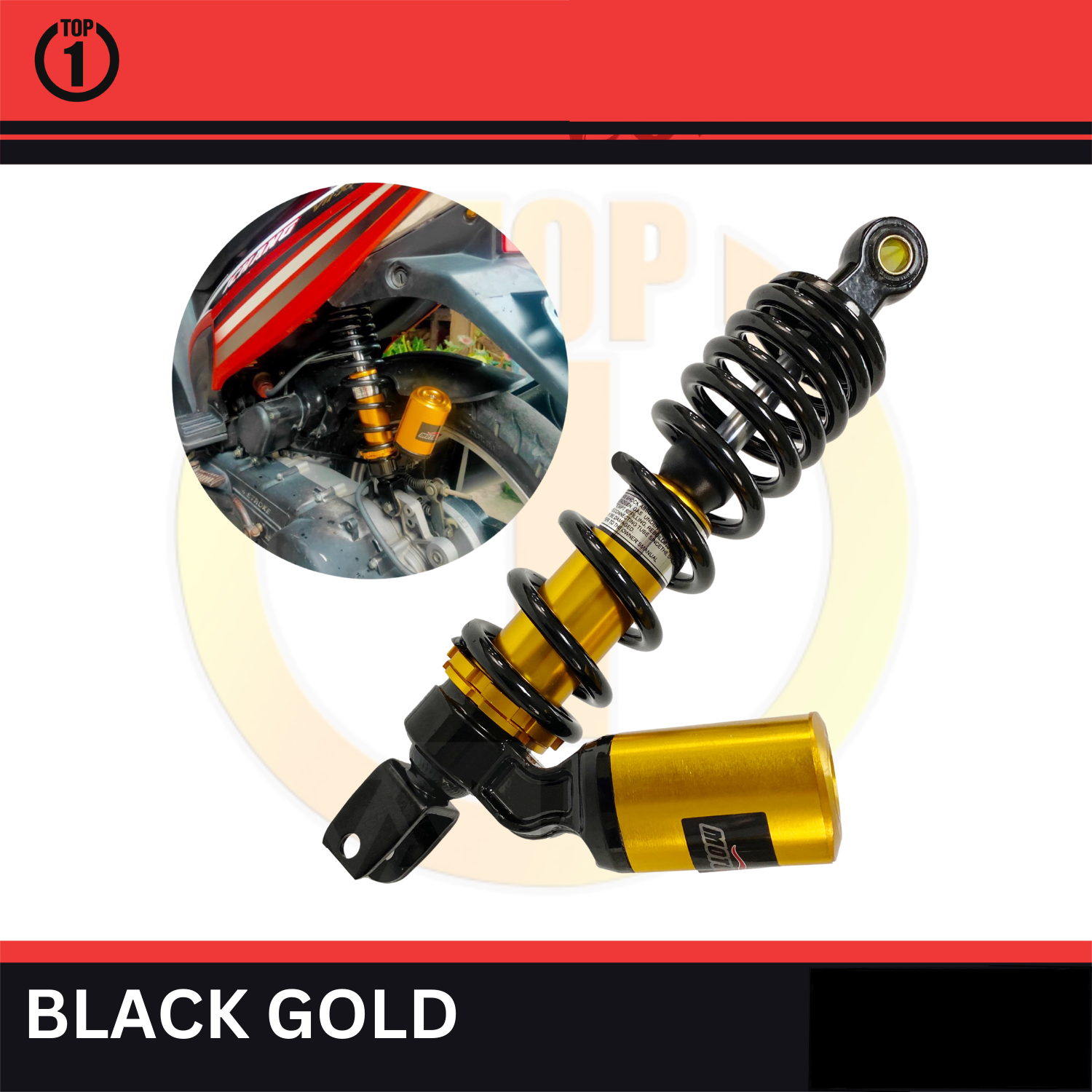 1 Pc Rear Mono Shock Absorber With Gas Tank 300mm Assy For Click Beat FI Mio Scoopy Skydrive ...