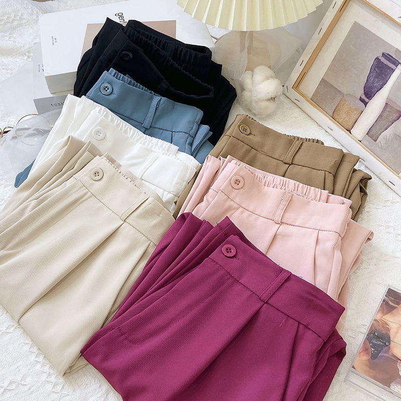 Hello Moderne High Waist Trouser Pants Stretch Garter Waist Casual ...
