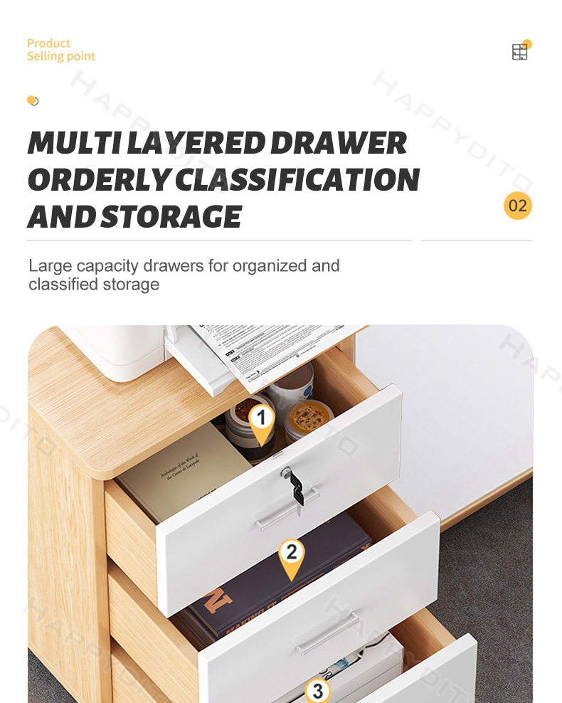 File Cabinet with Lock Wheel Wooden Locker Data Home Office Storage ...