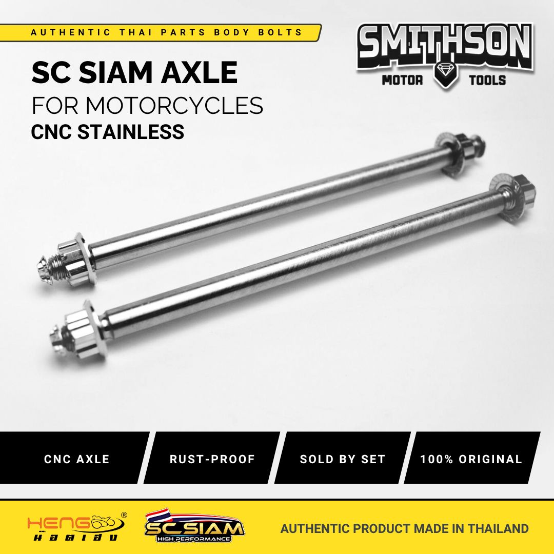 SC SIAM CNC Axle Front and Rear Silver Axle Gear CNC for MIO/MIO125 ...