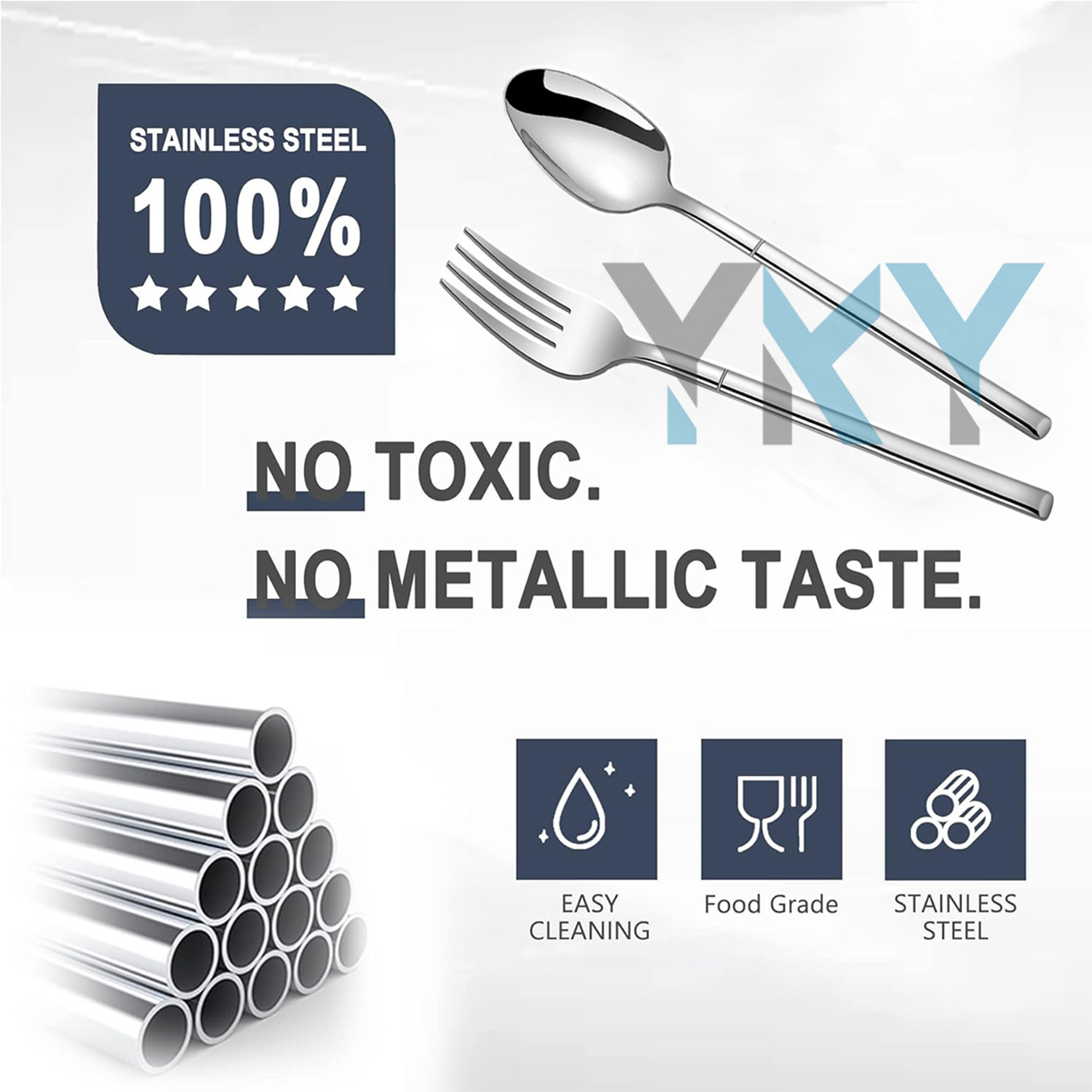 Makapal Dinner Spoon and Fork Set Stainless Steel Flatware Cutlery Set ...