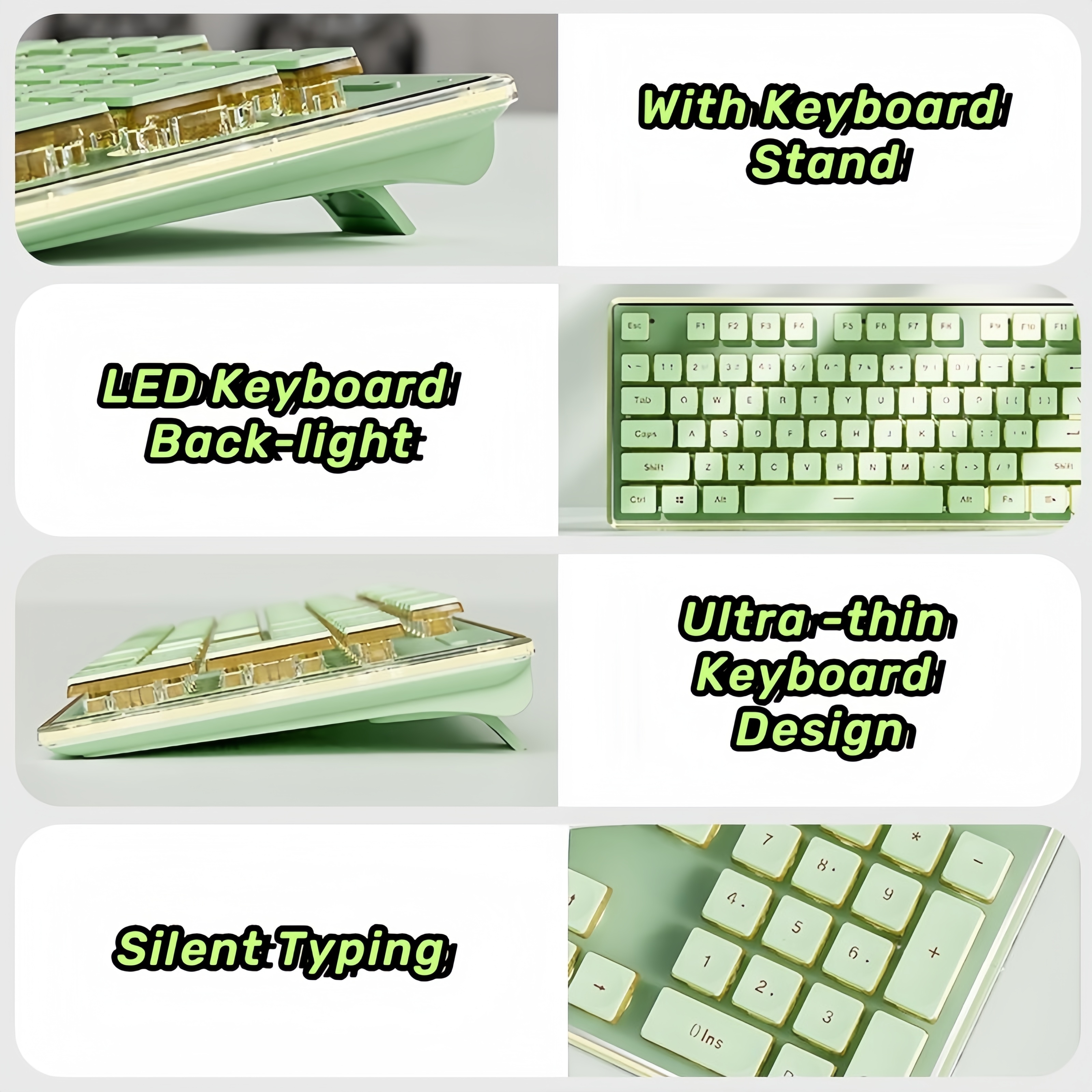 Zeus 104 Keys Membrane Keyboard USB Wired Silent LED Backlit For Work ...