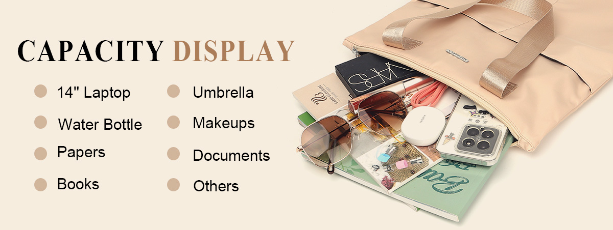 MICHAELA Re-Nylon Tote Bag Spacious for 13'' Laptop Folder Zip Totes ...