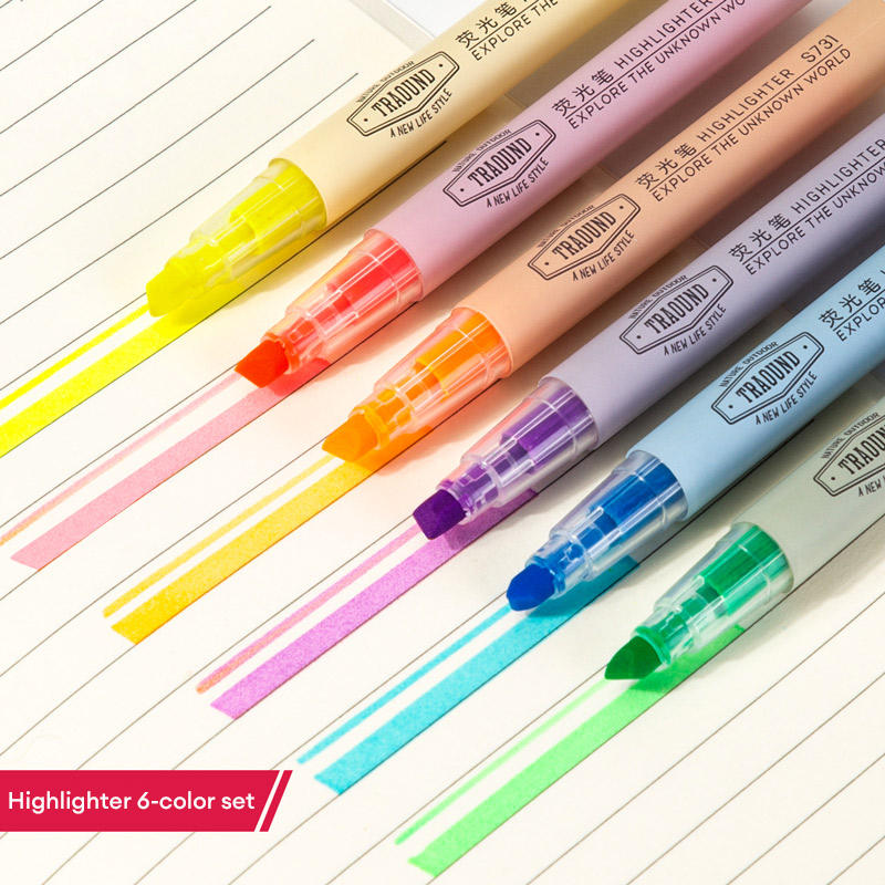 Deli 6 Color Highlighter Pen Pastel Marker Set Painting Student ...