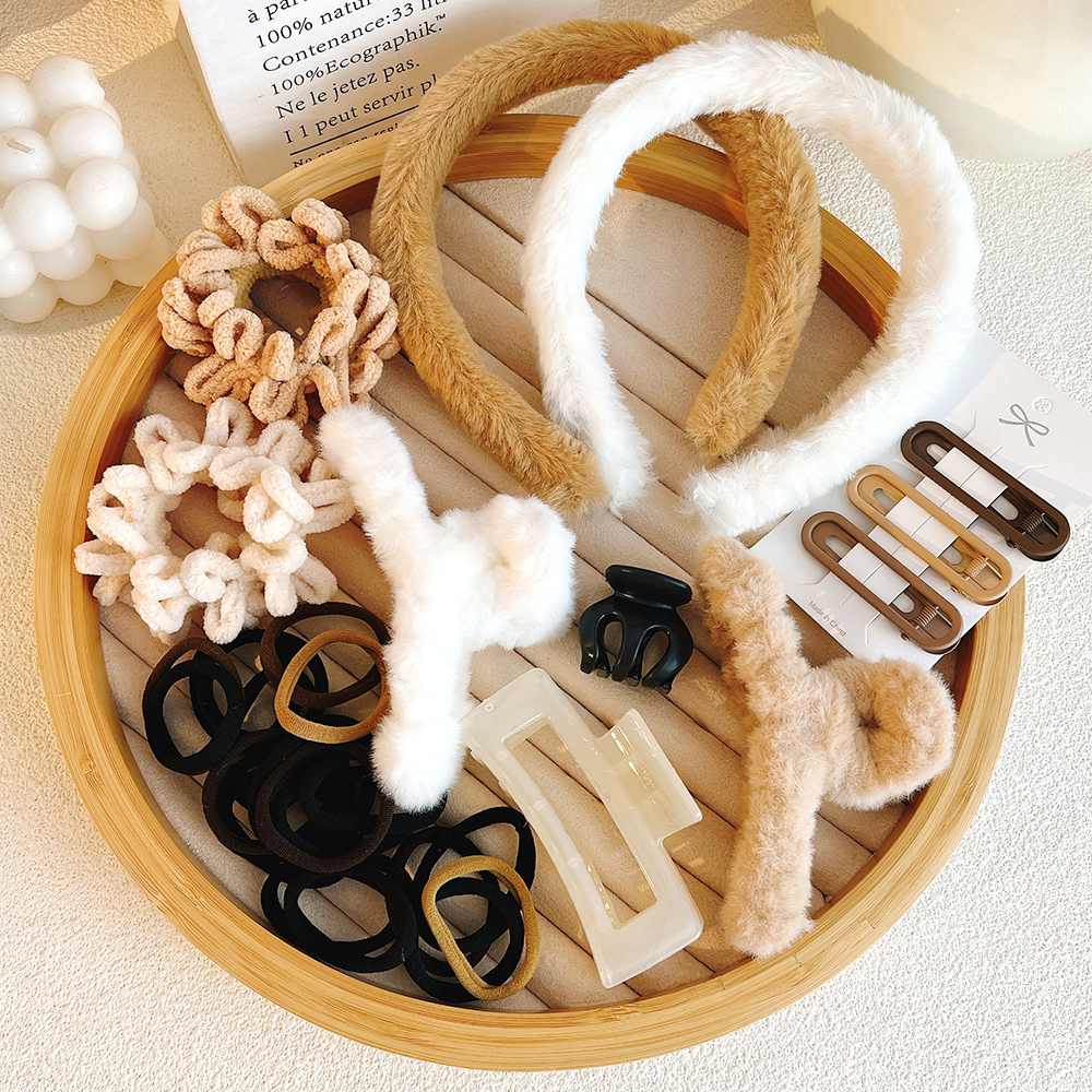 111Pcs/Set Korean Hair Clip for Women Hair Tie Stretch Rubber Hair Band ...