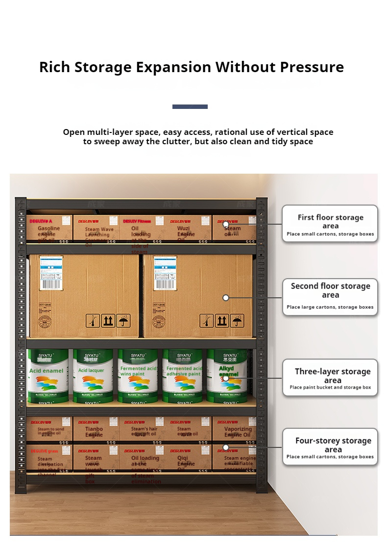 6 Layer Metal Steel Boltless Organizer Layer Shelf Stainless Rack Steel ...