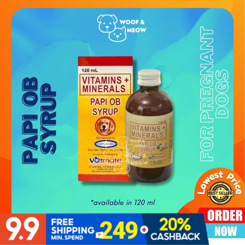 Free 3cc Syringe 120ml Papi OB Vitamins Pet Medicine Syrup 24/7 Pet ...