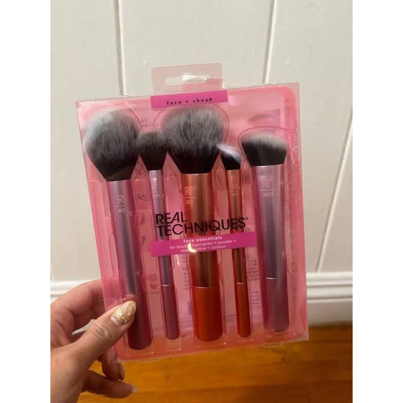 5 in 1 Real Techniques Face Essentials Face Blush Setting Sculpting Powder Makeup Brush Set ...