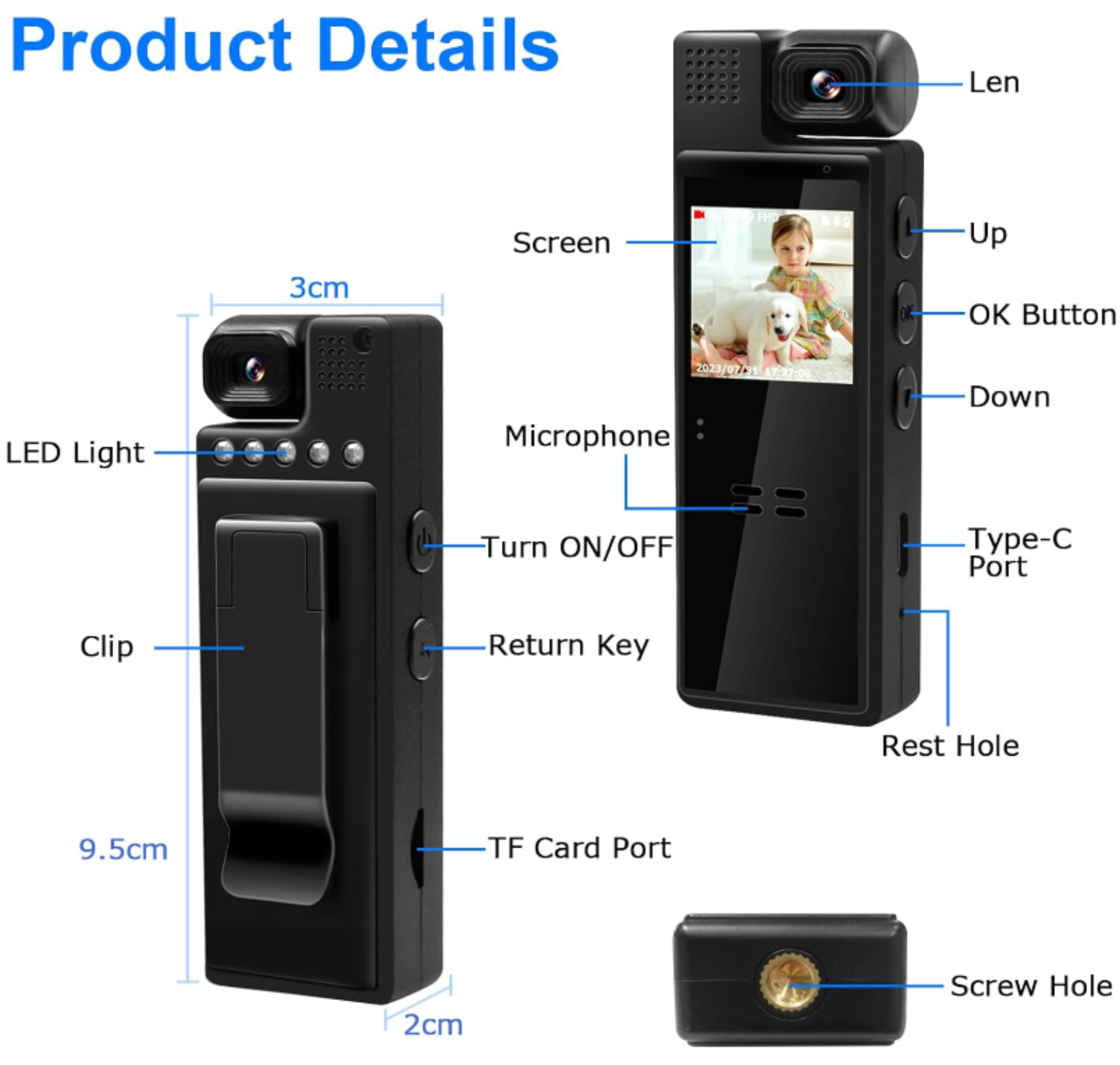 L9 4K WiFi HD Portable Body Camera Video Recorder Night Vision, Motion ...