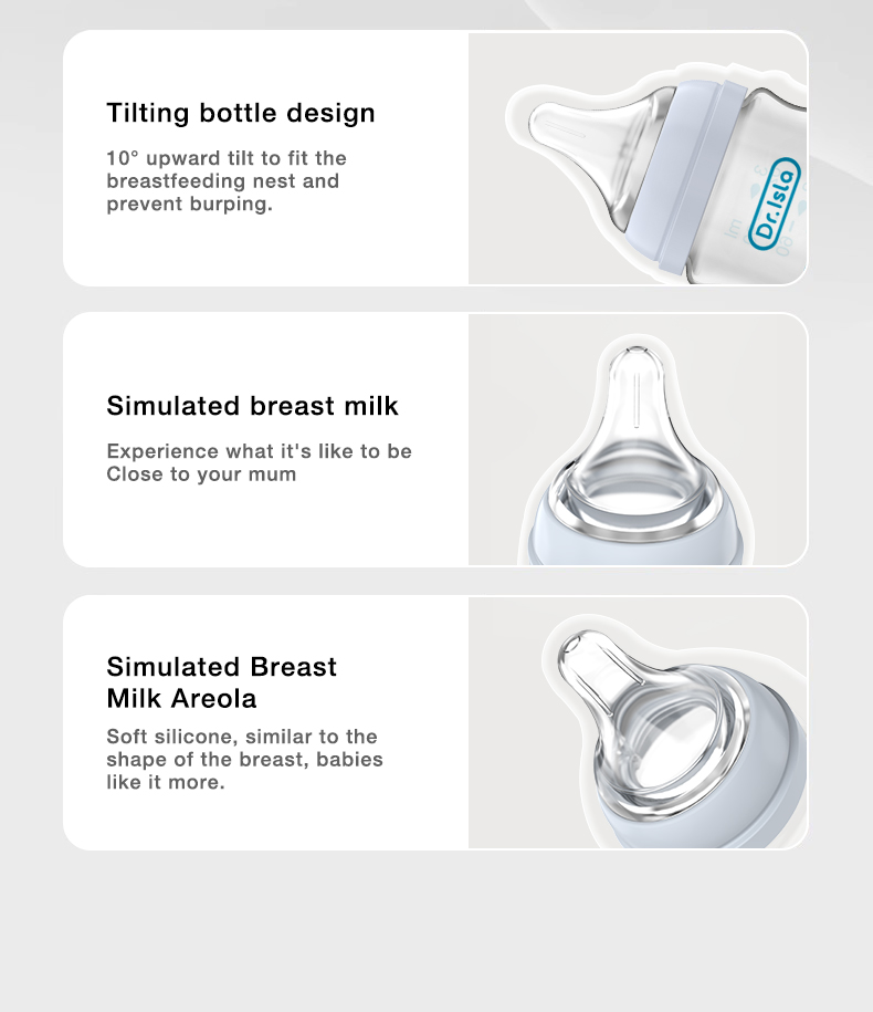 Dr.isla Baby Bottle For Newborn High Borosilicate Glass 90ML/160ML BPA ...