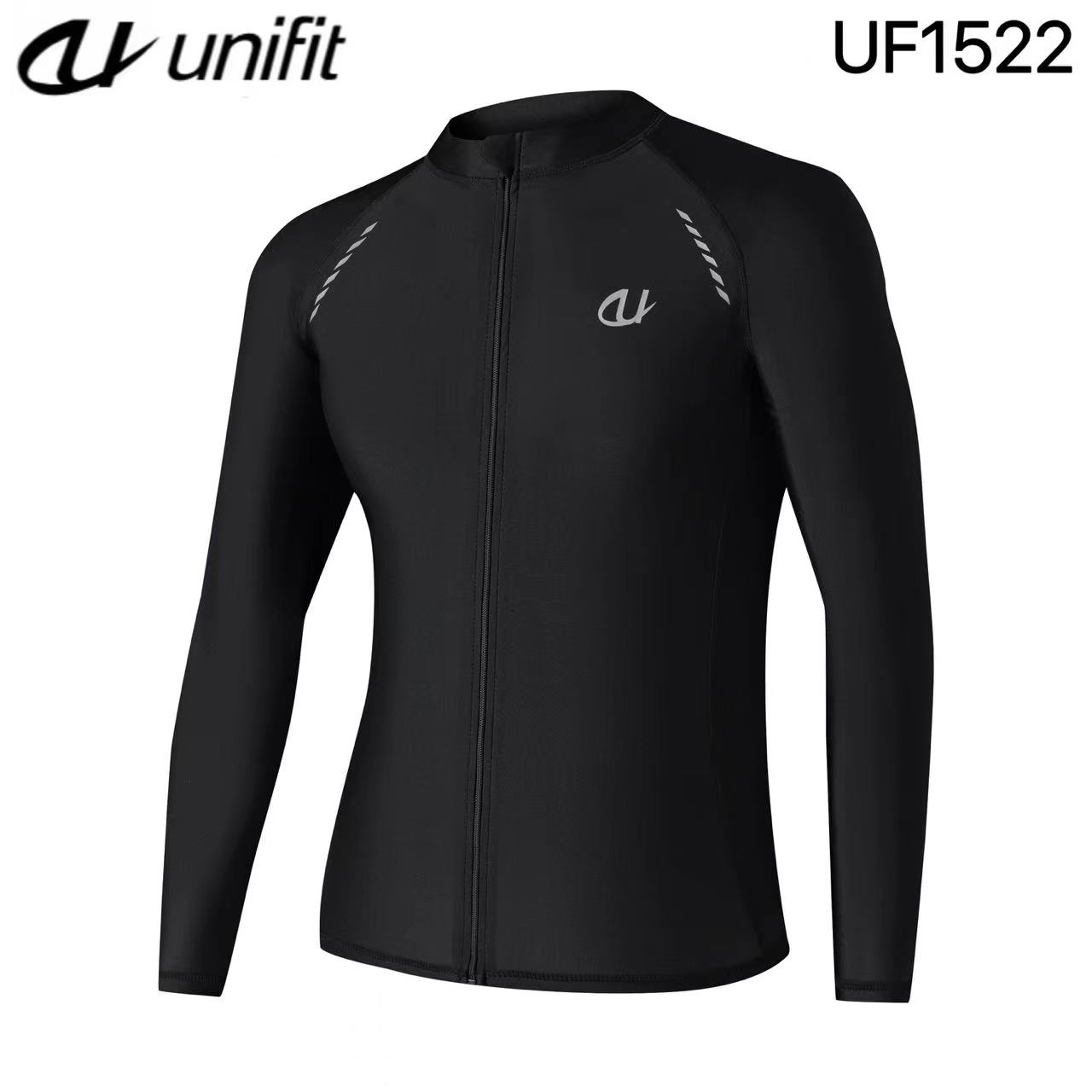 UNIFIT Men's Rash Guard Long Sleeve With Zip Up Swimsuit Swimwear ...