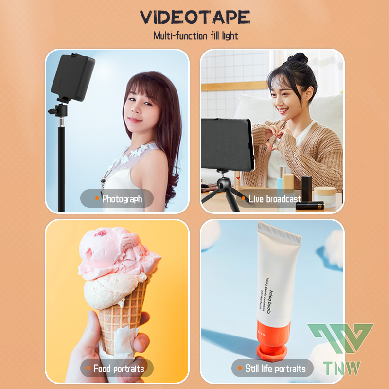 TNW 6/8inch LED Video Light Panel Fill Light With Tripod Photography ...