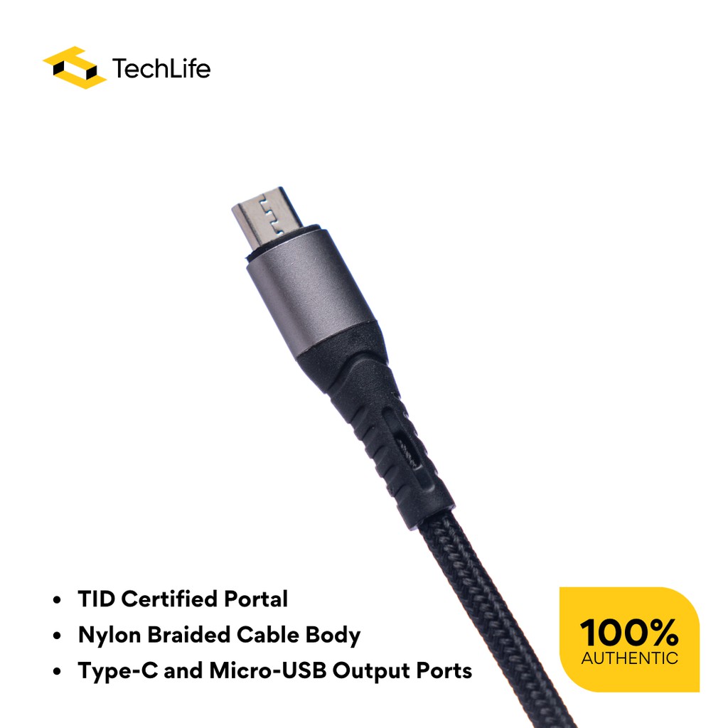 Realme TechLife 2-IN-1 | TID Certified Portal | Nylon Braided Cable ...