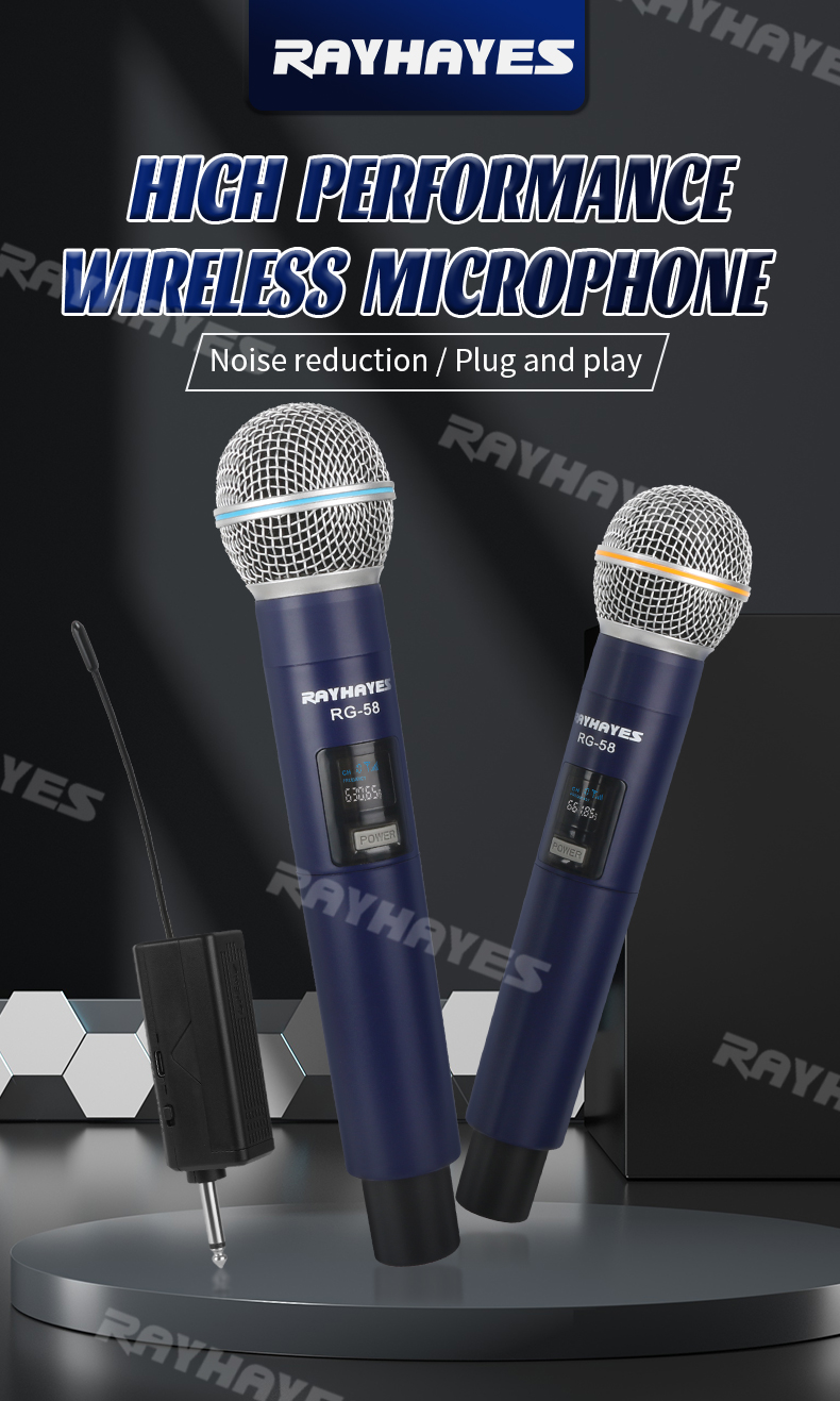 RAYHAYES Rechargeable Wireless Microphone Original Dual Handheld For ...