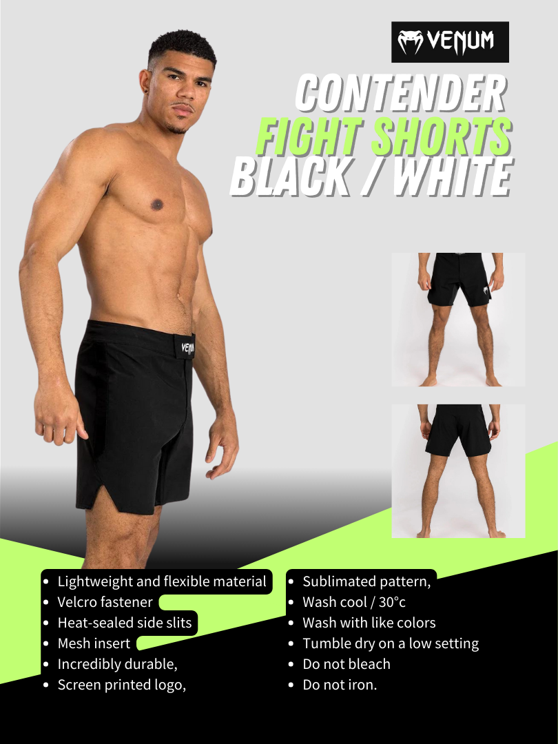 VENUM Contender Fight Shorts - Black White | Shopee Philippines