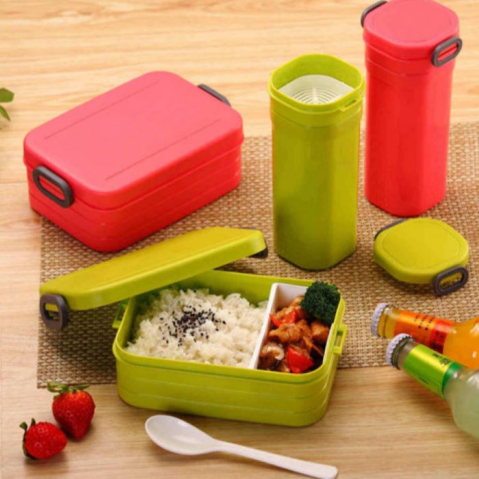 2 in 1 Lunch Box Set with Tumbler 2-Grid bento lunch box for kids ...