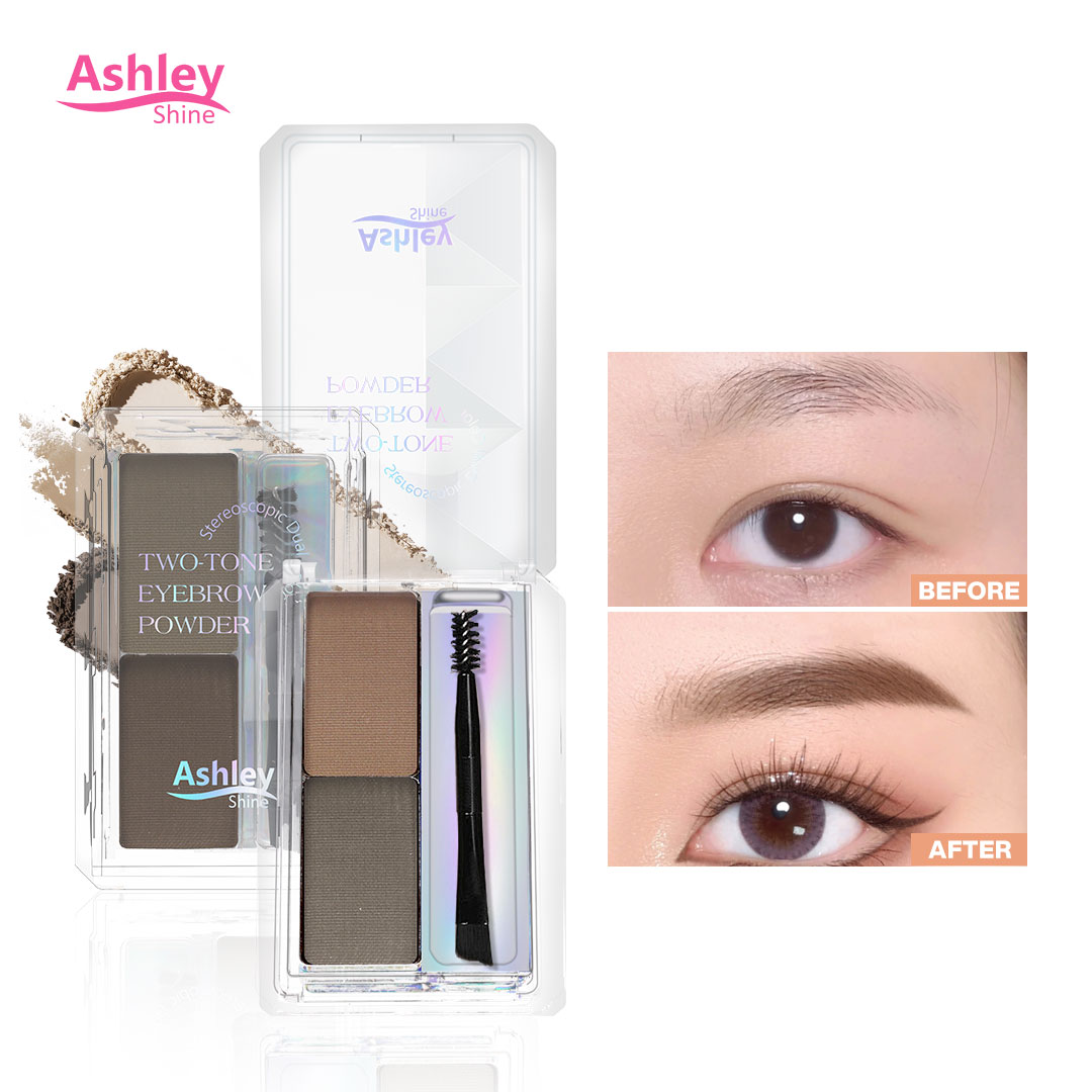 Ashley Shine Bi-Color Eyebrow Powder Waterproof Eyebrow Cream Long ...