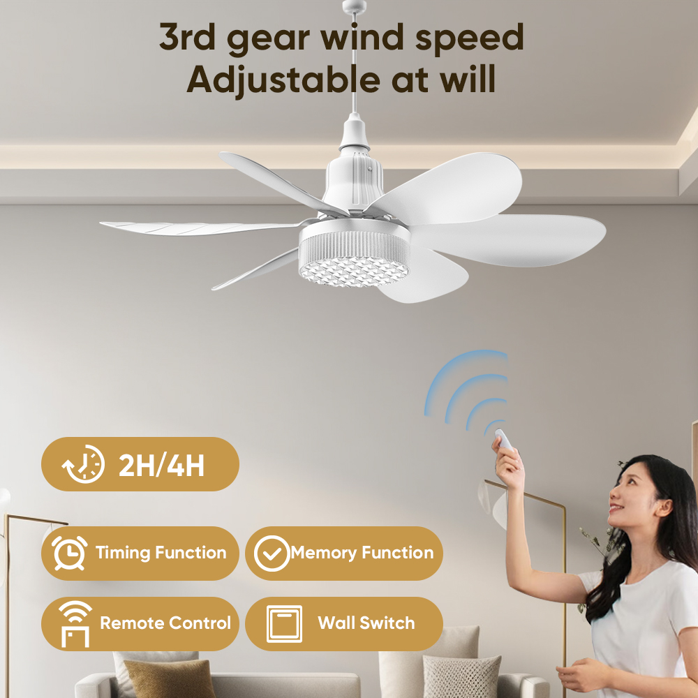 Mitsushi Ceiling fan light with remote control 40W 20.5-inch E27 ...