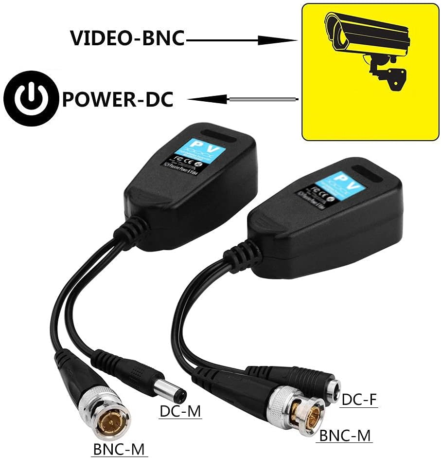 ALLAN 8MP HD Video Balun RJ45 to BNC Transceiver for HD-CVI/TVI/AHD/CVBS Surveillance Camera ...