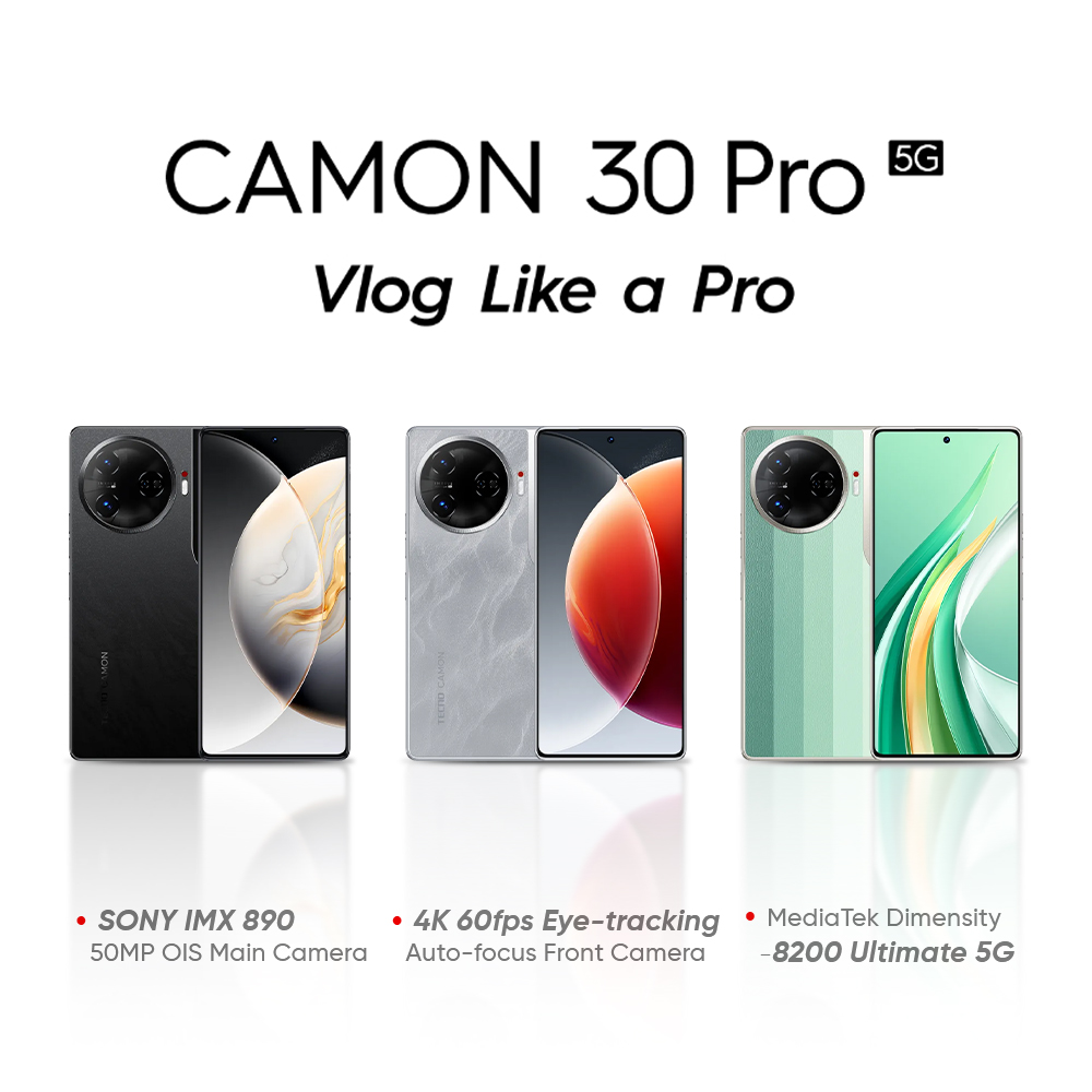 Tecno Camon 30 Pro 5G Smartphone | 8GB+256GB | Dimensity 8200 Ultimate | 6.78” Display | 5000mAh ...