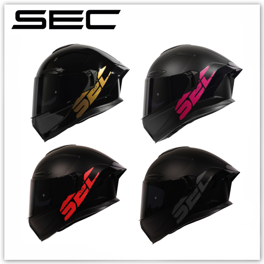 Sec Full Face Helmet for Motorcycle Ace Solid Gloss/Matte (S-XL ...