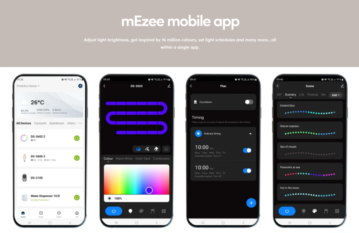 Prolink DS-3602 Smart LED Light Strip for Room RGB Strip Light SMD With ...