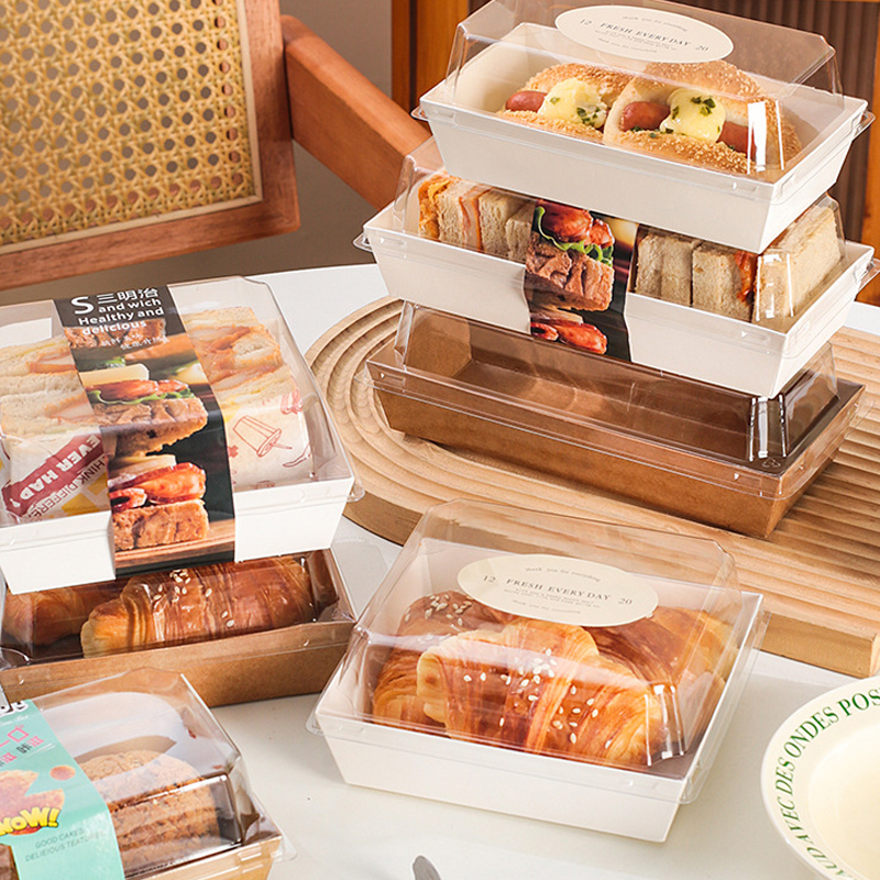 Sandwich Gift Box Sandwich Box Square Cake Box Kraft Box Transparent ...