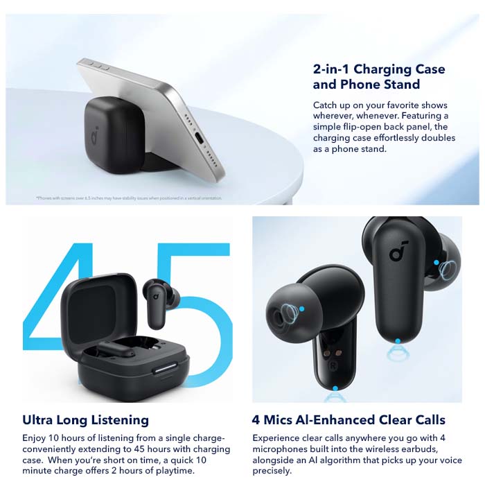 Soundcore R50i NC by Anker adaptive active noise cancellation (ANC ...