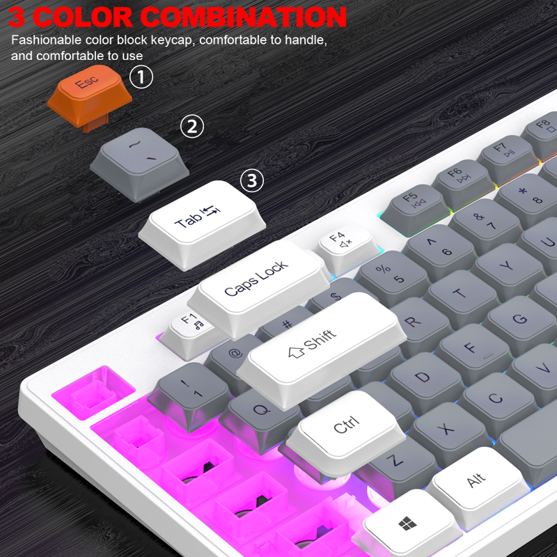 Inplay STX380 RGB Keyboard and Mouse Set With Rainbow RGB Light Combo ...