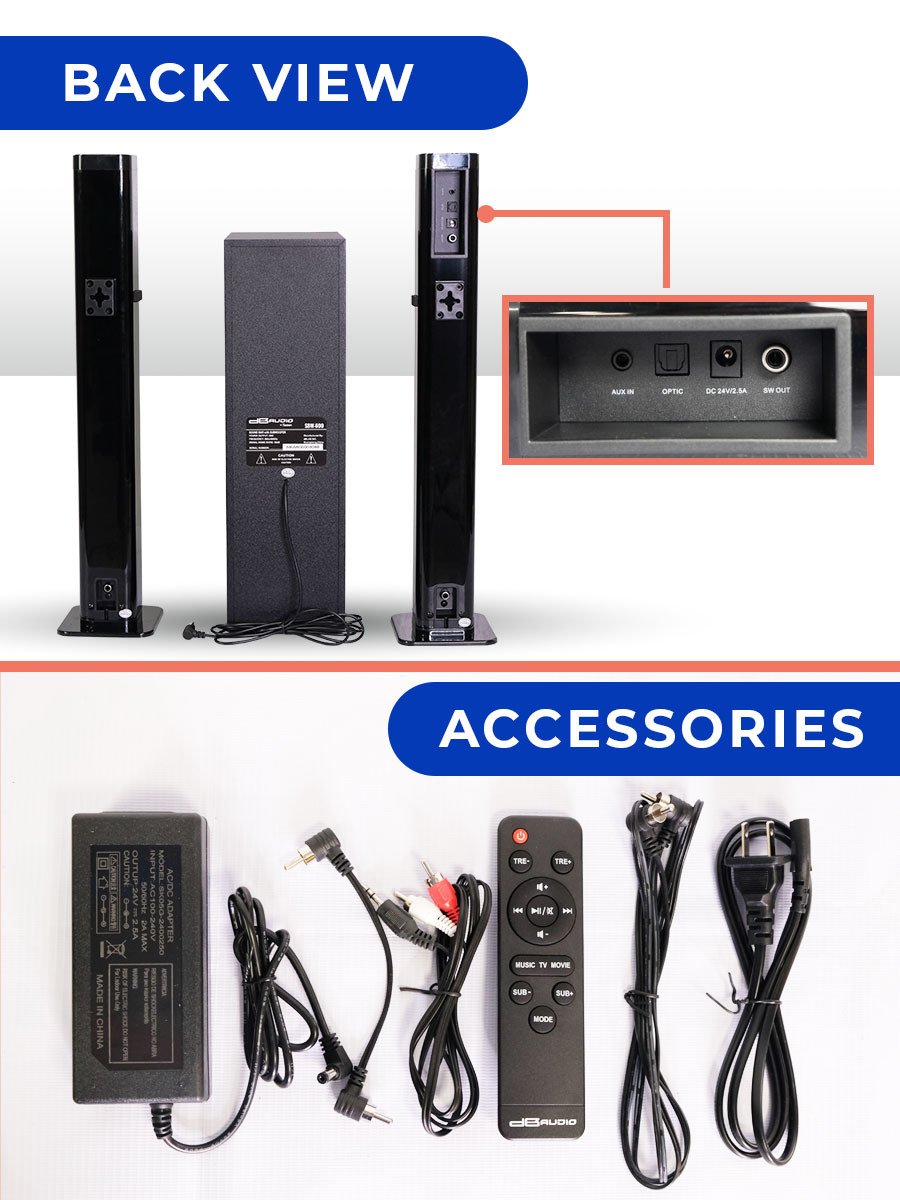 DB Audio by Astron SBW600 2.1 Sound Bar Speaker - Bluetooth | 6 ...