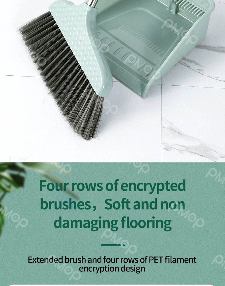 PMOP Floor Cleaning Broom and dustpan set with Steel Long Handle For ...