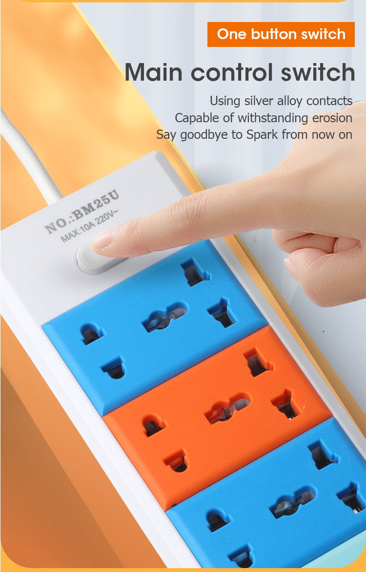 Zeus Extension Cord Long Plug Socket Extension with 4 USB Charging ...