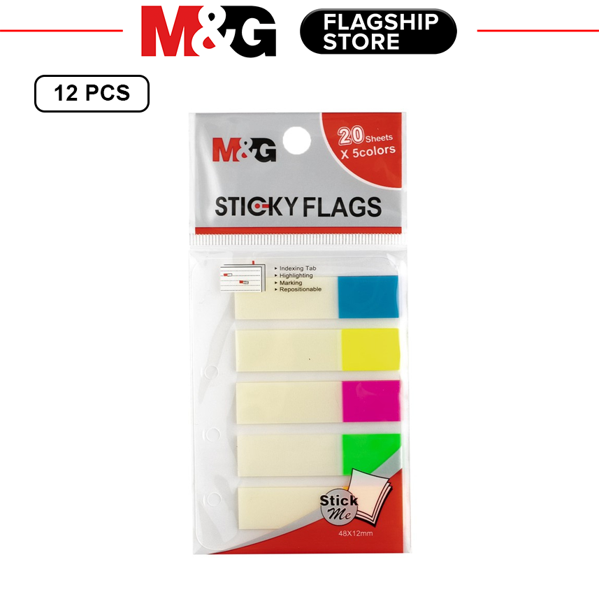 M&G Sticky Flags White Pet 5-Colors Ys-98 (12pcs) | Shopee Philippines