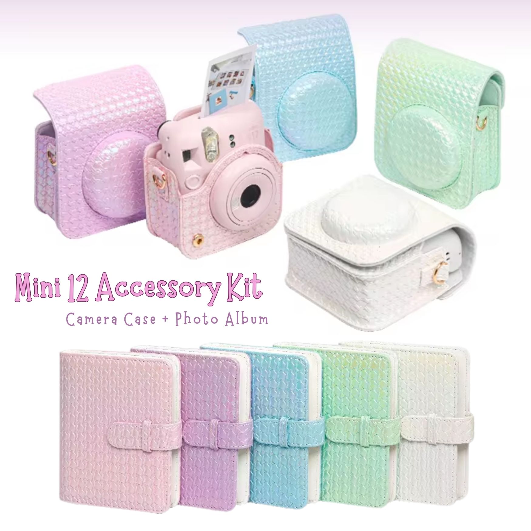 Pikxi Metallic Weave Pattern Photo Album & Case for FUJIFILM Instax ...