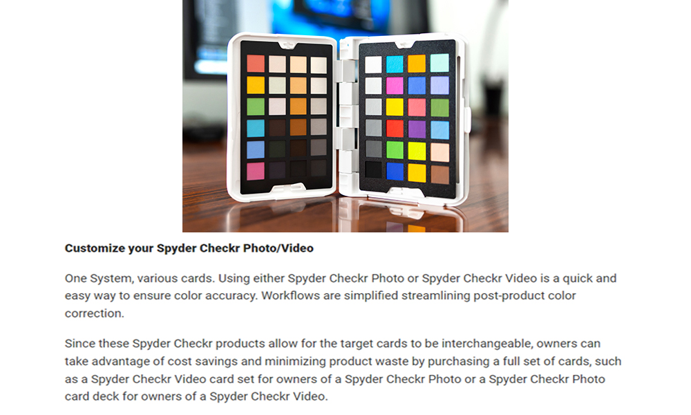 Datacolor Spyder Checkr Photo Color Chart and Calibration Tool Cards ...