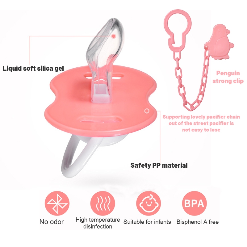 4 In 1 Baby Pacifier Cartoon Pacifier Set Round And Flat Head ...