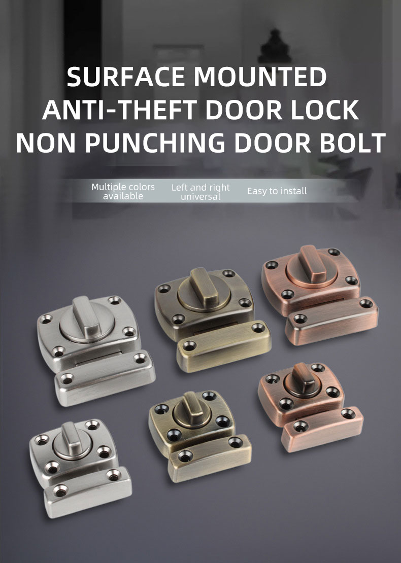 Sliding Door Rotary Lock Bathroom Zinc Alloy Opening and Closing Door ...