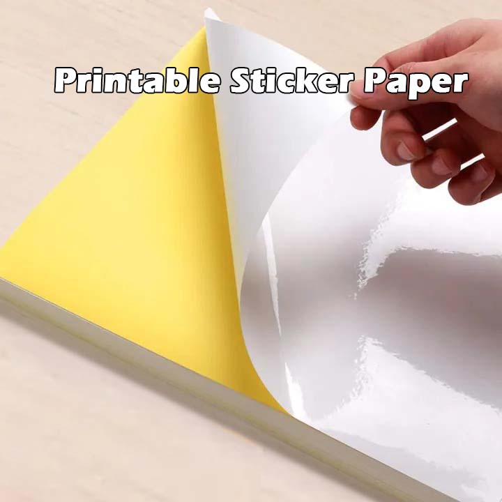 A4 Printable Sticker Paper Matte Glossy 100 Sheets for Laser Inkjet ...