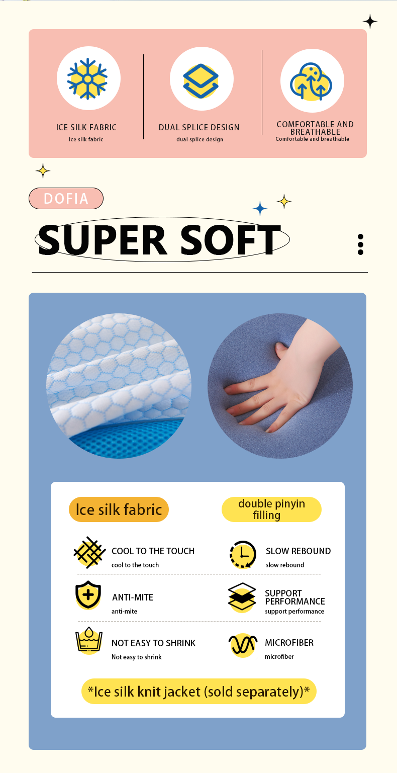 Dofia Deep Sleep Cervical Pillows Ergonomic Memory Foam Helps Sleep ...