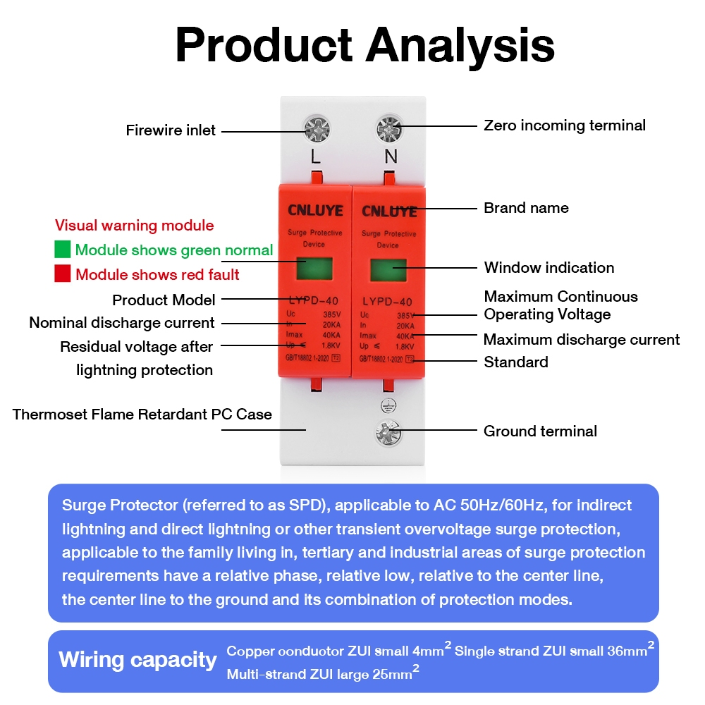 Hoba AC SPD Surge Protective Device VoltageProtector Solar PV ...