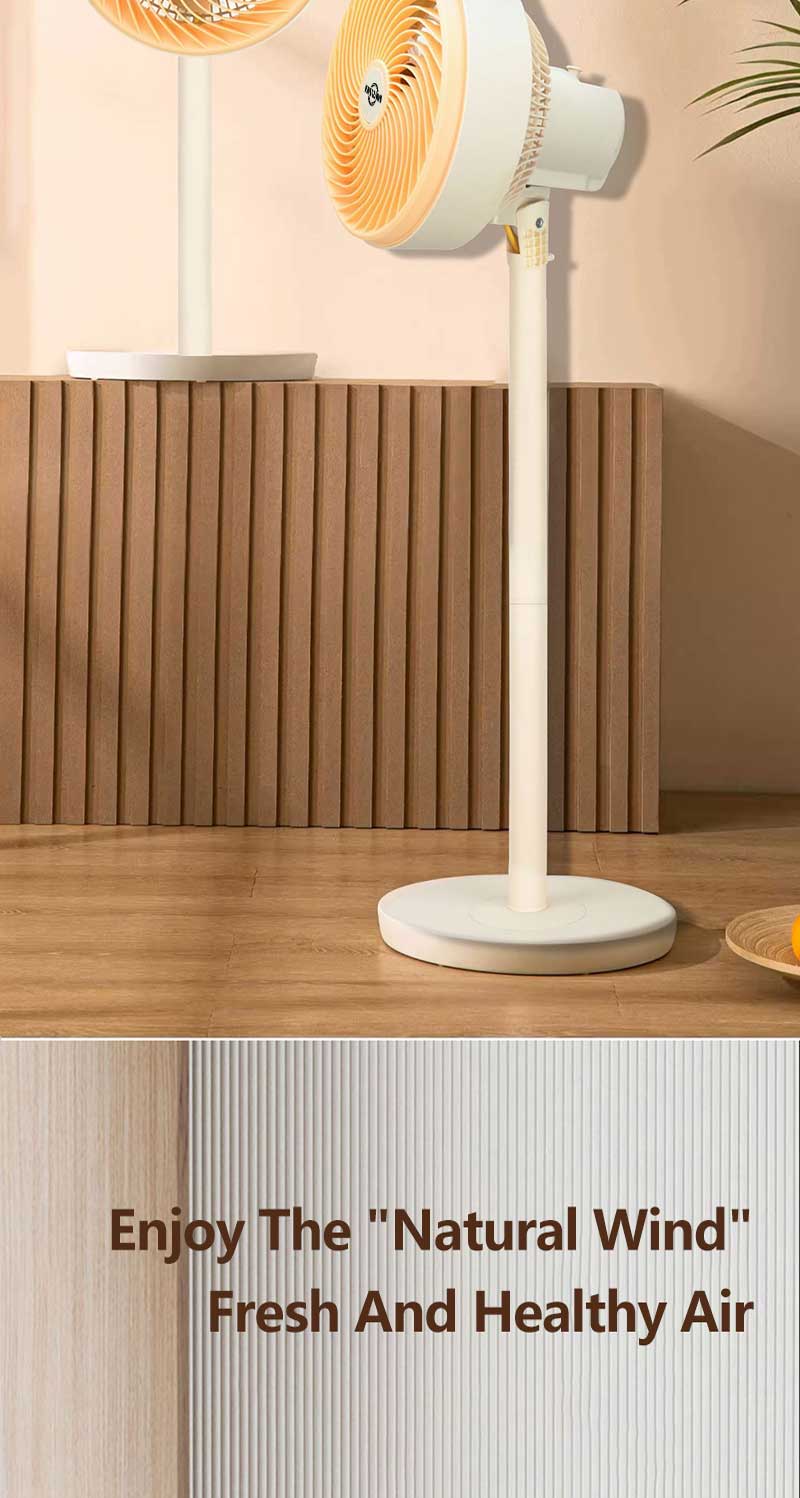 KANAZAWA Electric Stand Fan Modern Style Floor Fan Orange Strong Wind ...