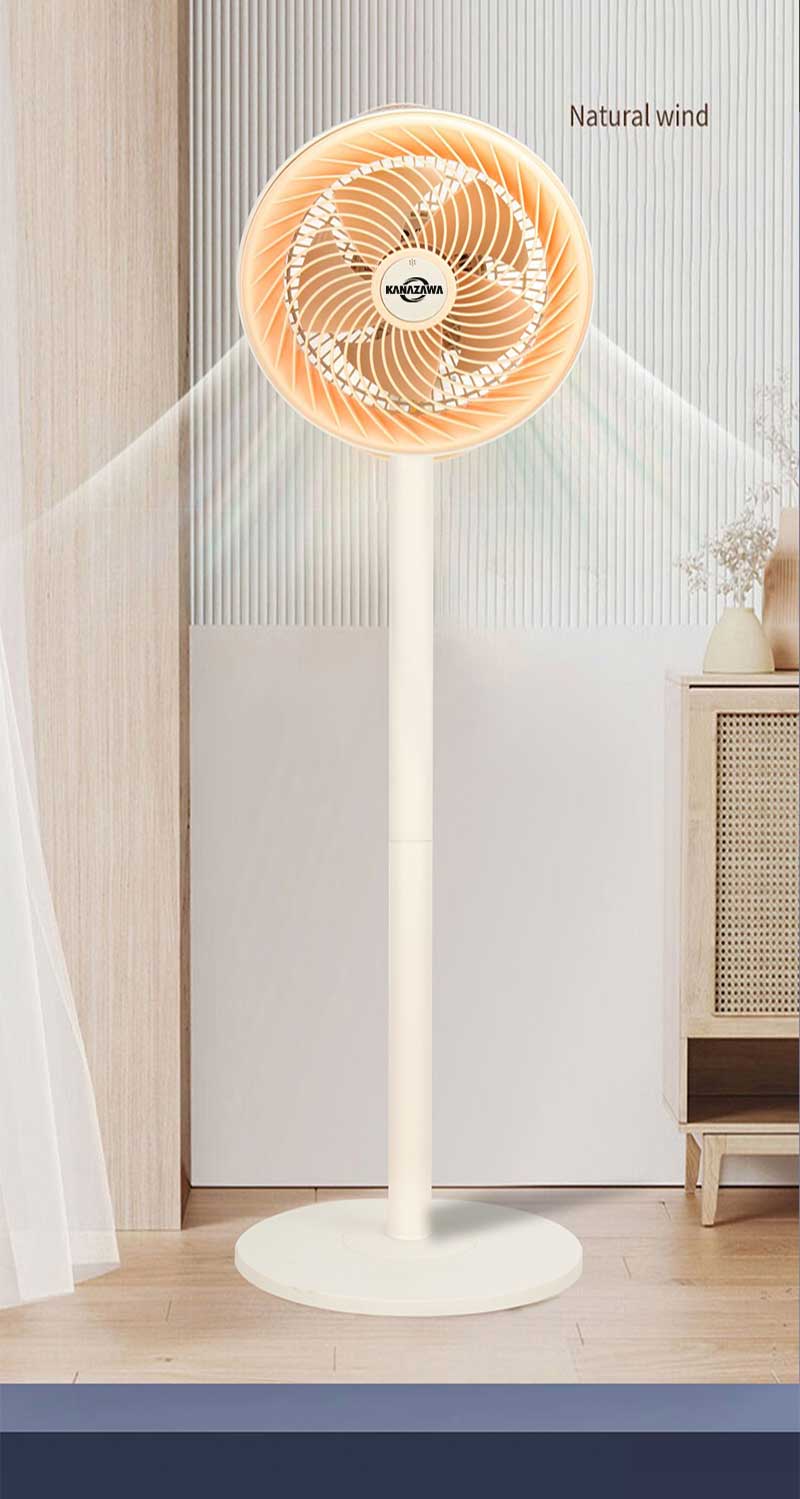 KANAZAWA Electric Stand Fan Modern Style Floor Fan Orange Strong Wind ...