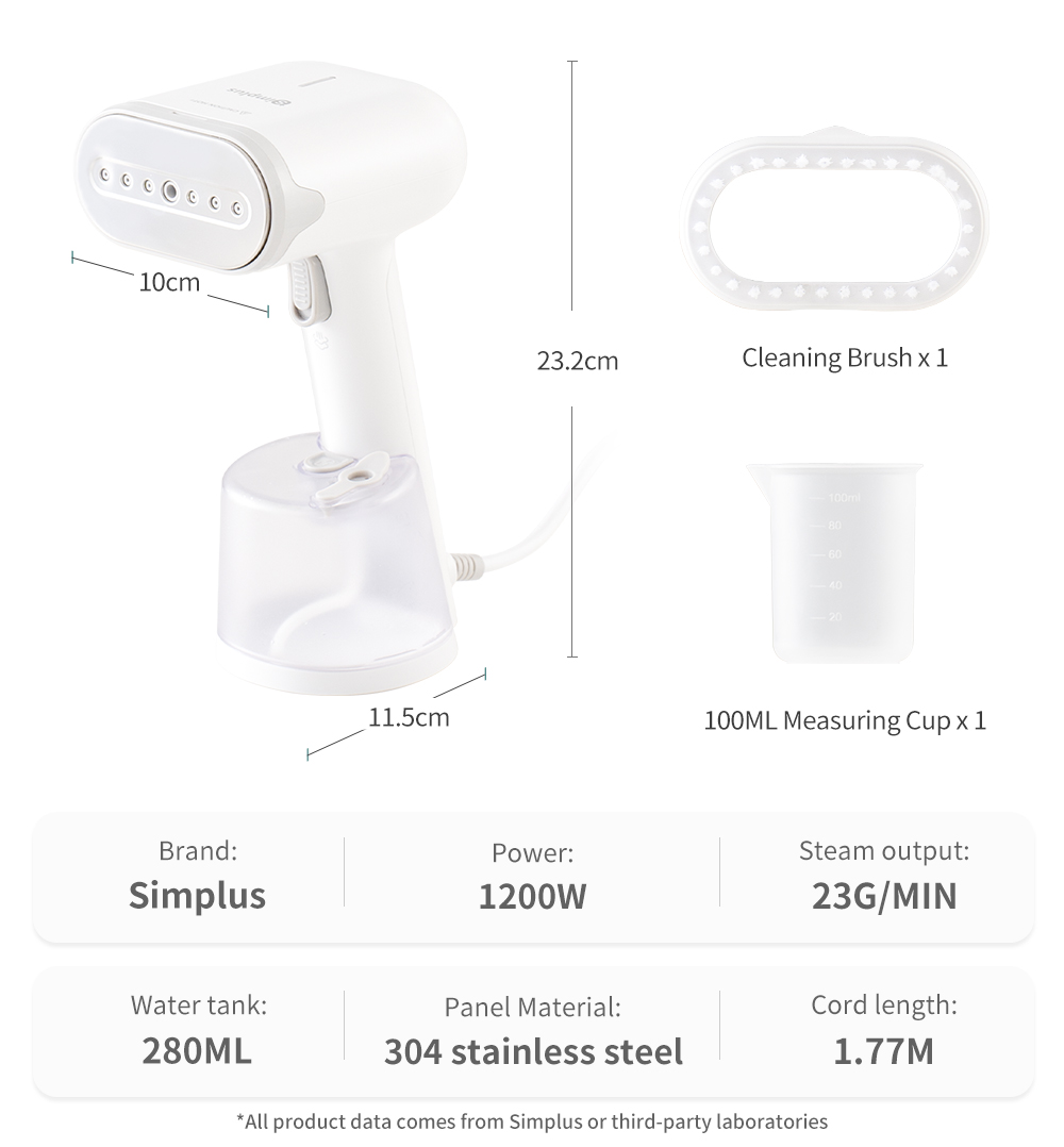 Simplus Steam Iron 1200W High Power Garment Steamer Handheld 280ml ...