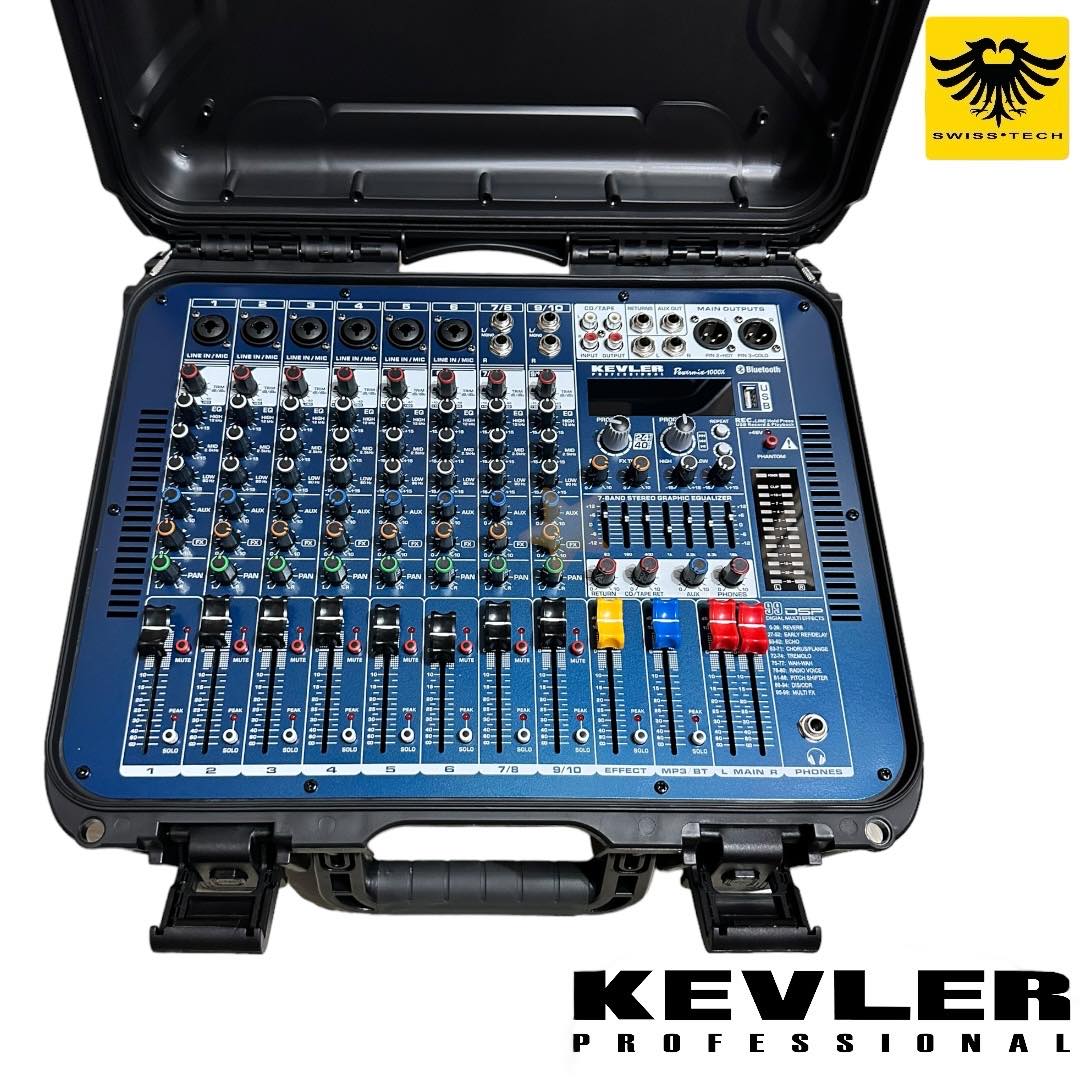 Kevler POWERMIX 1000 Portable Power Mixer 10 channel 7 band graphic ...