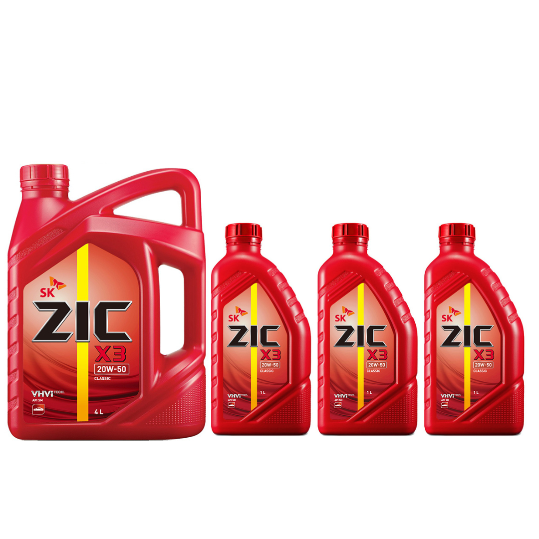 SK ZIC X3 20W-50 7 Liters | Semi Synthetic Premium Car Engine Oil ...