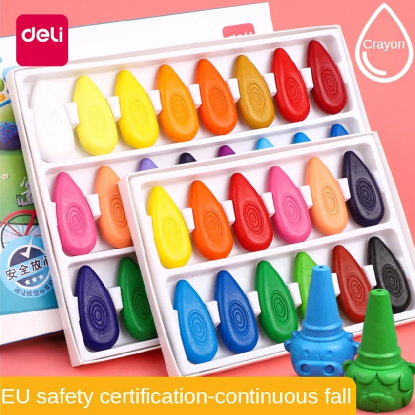 24/12PCS Water Droplet Shaped Crayons Non Toxic And Washable Crayons ...